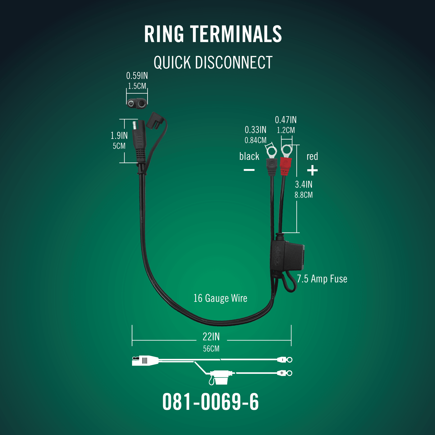 Battery Tender® Ring Terminal Harness 25 Pack - Off Grid Stores