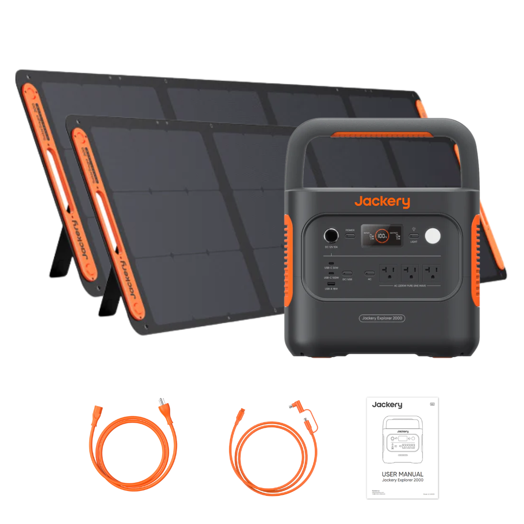 Jackery Explorer 2000 V2 Solar Generator + 2 x SolarSaga 200W Portable ...
