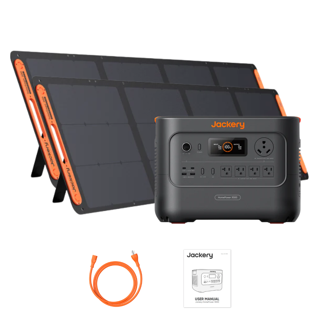 Jackery HomePower 3000 Solar Generator + 2 x SolarSaga 200W Portable ...