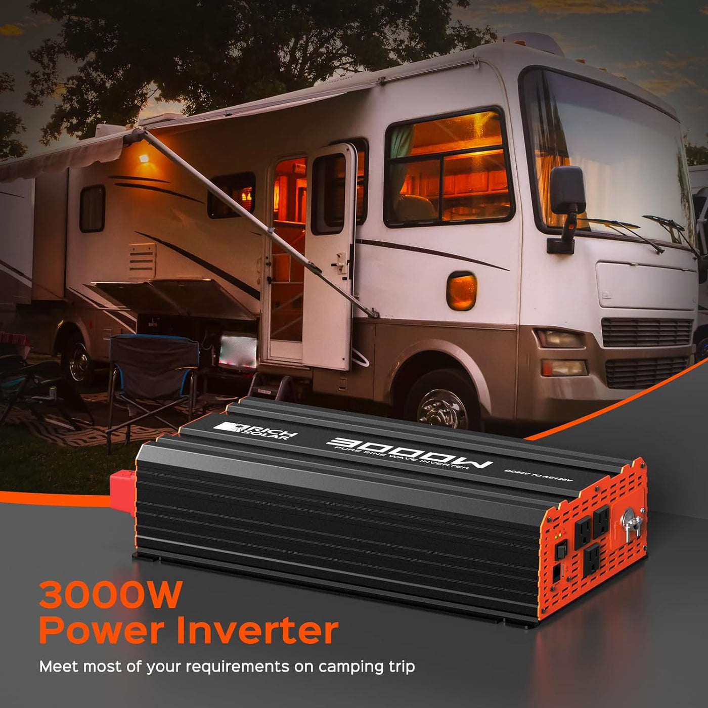Rich Solar 3000 Watt 24 Volt Industrial Pure Sine Wave Inverter - Off ...