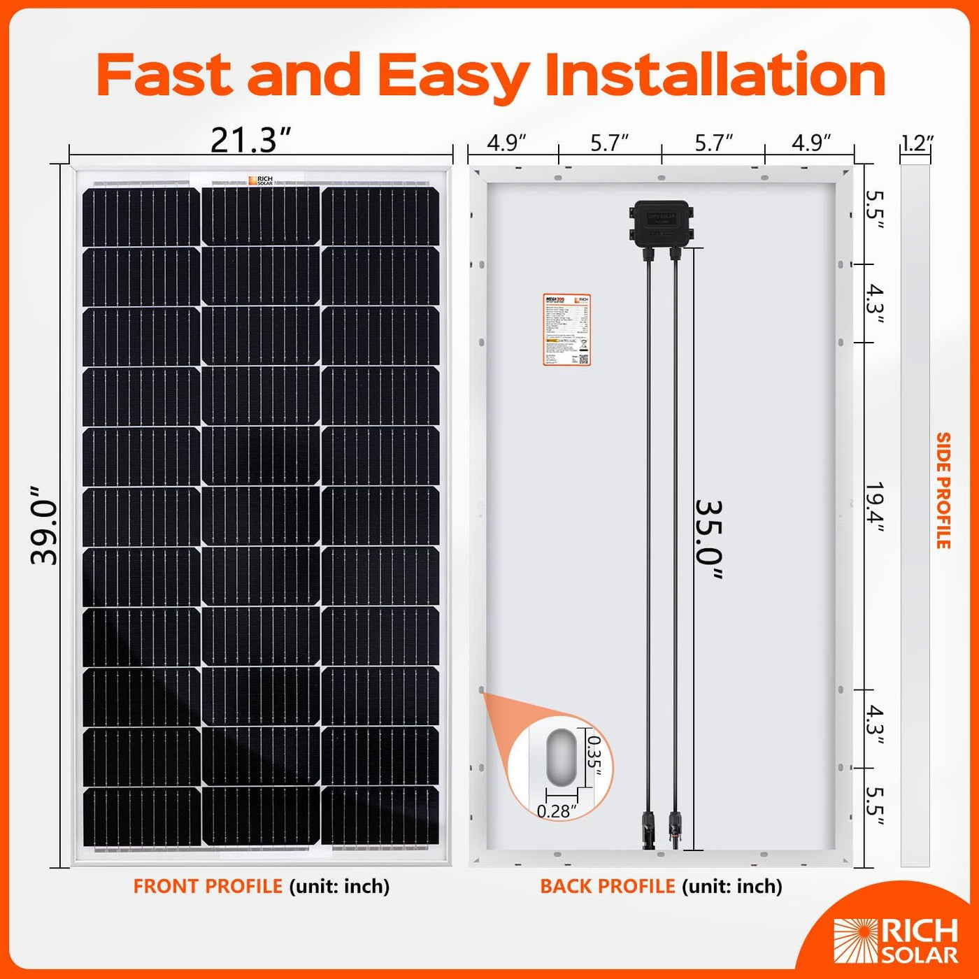 Rich Solar 100 Watt Monocrystalline Solar Panel - Off Grid Stores