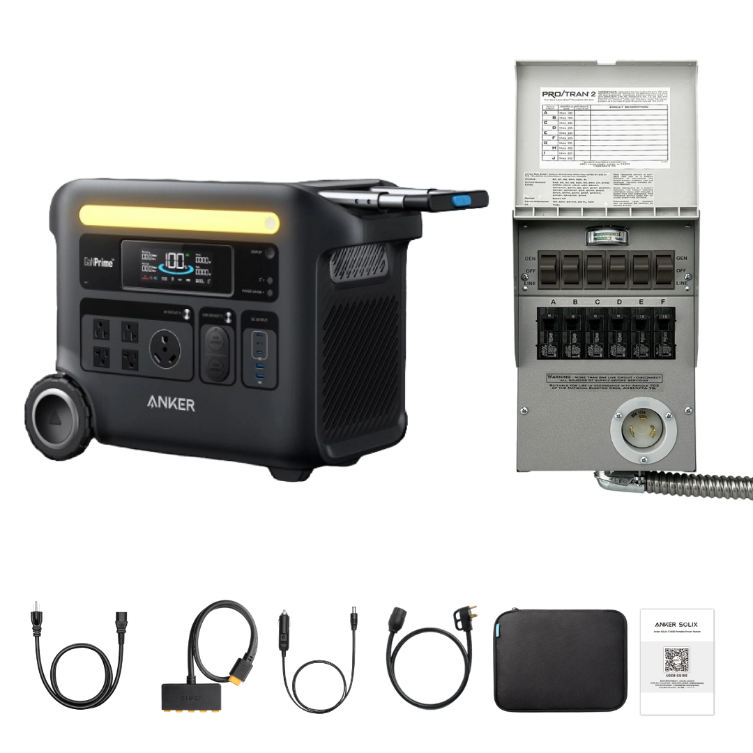 Anker SOLIX F2600 2560Wh Portable Power Station + 30A Transfer Switch ...