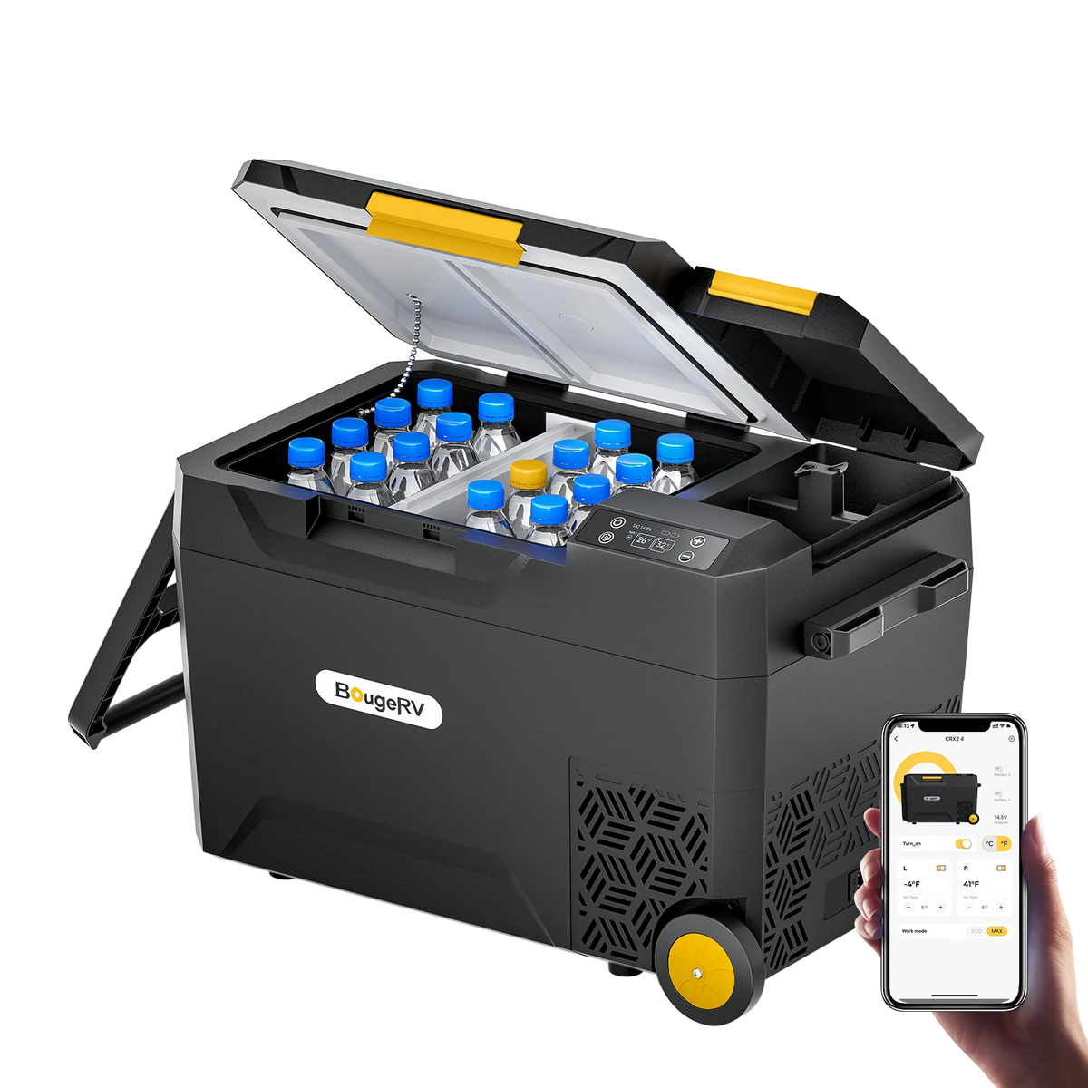 BougeRV CRX2 31QT Battery Powered Insulated Dual-Zone Portable Fridge ...