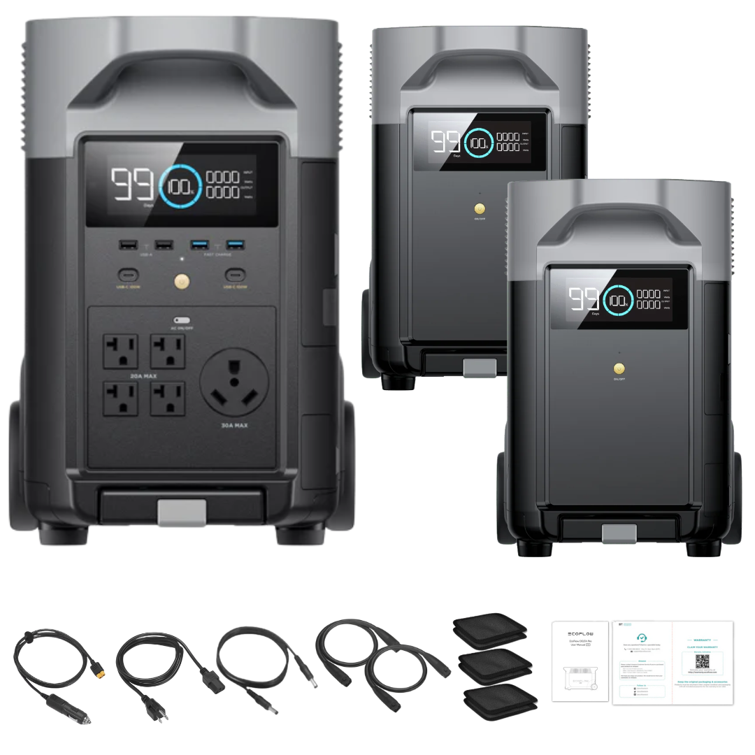 EcoFlow DELTA Pro + 2 × DELTA Pro Extra Battery - Off Grid Stores
