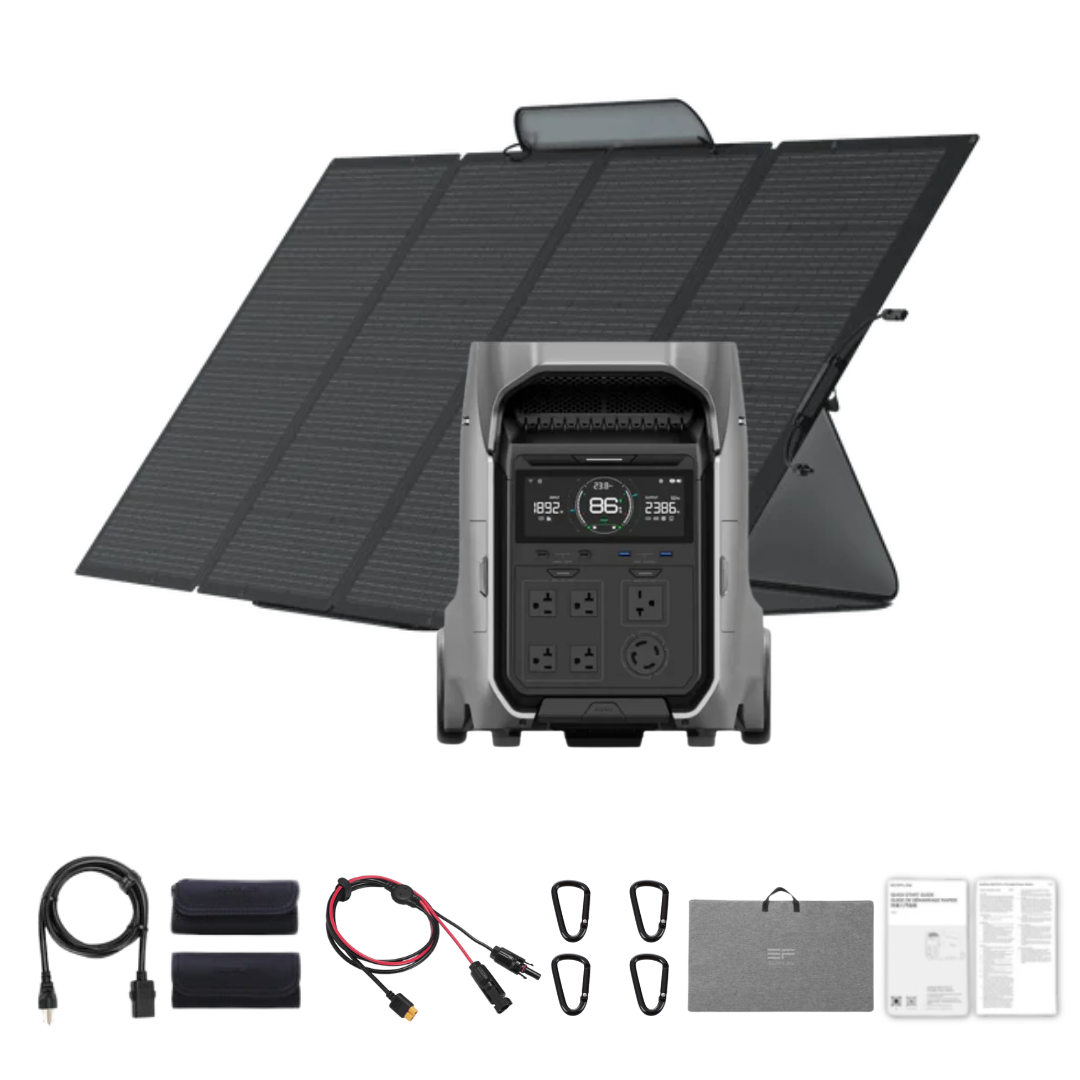 EcoFlow DELTA Pro 3 Solar Generator + 400W Portable Solar Panel - Off ...