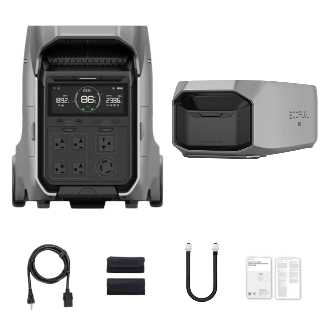 EcoFlow DELTA Pro 3 Solar Generator + DELTA Pro 3 Extra Battery - Off ...