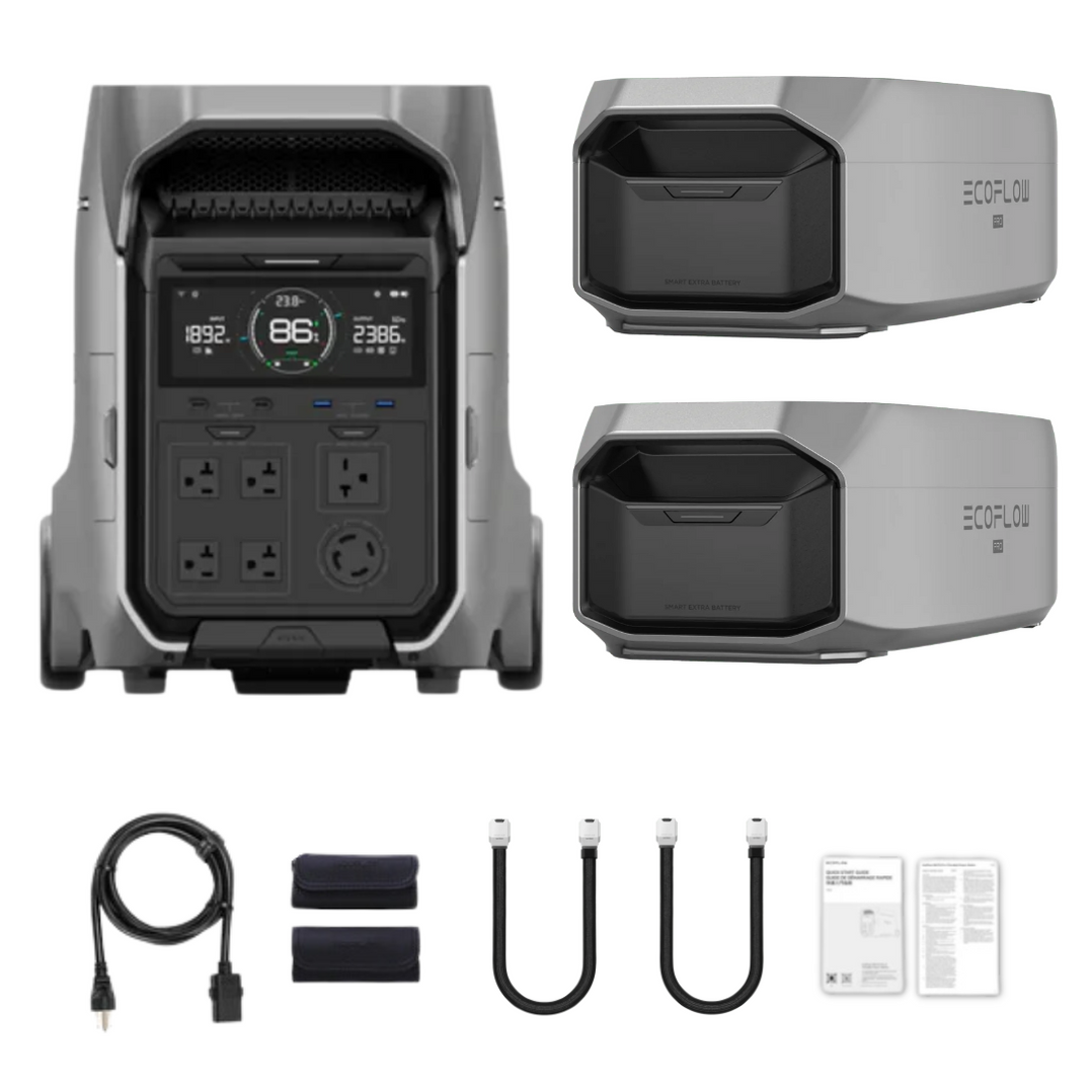 EcoFlow DELTA Pro 3 Solar Generator + DELTA Pro 3 Extra Battery - Off ...