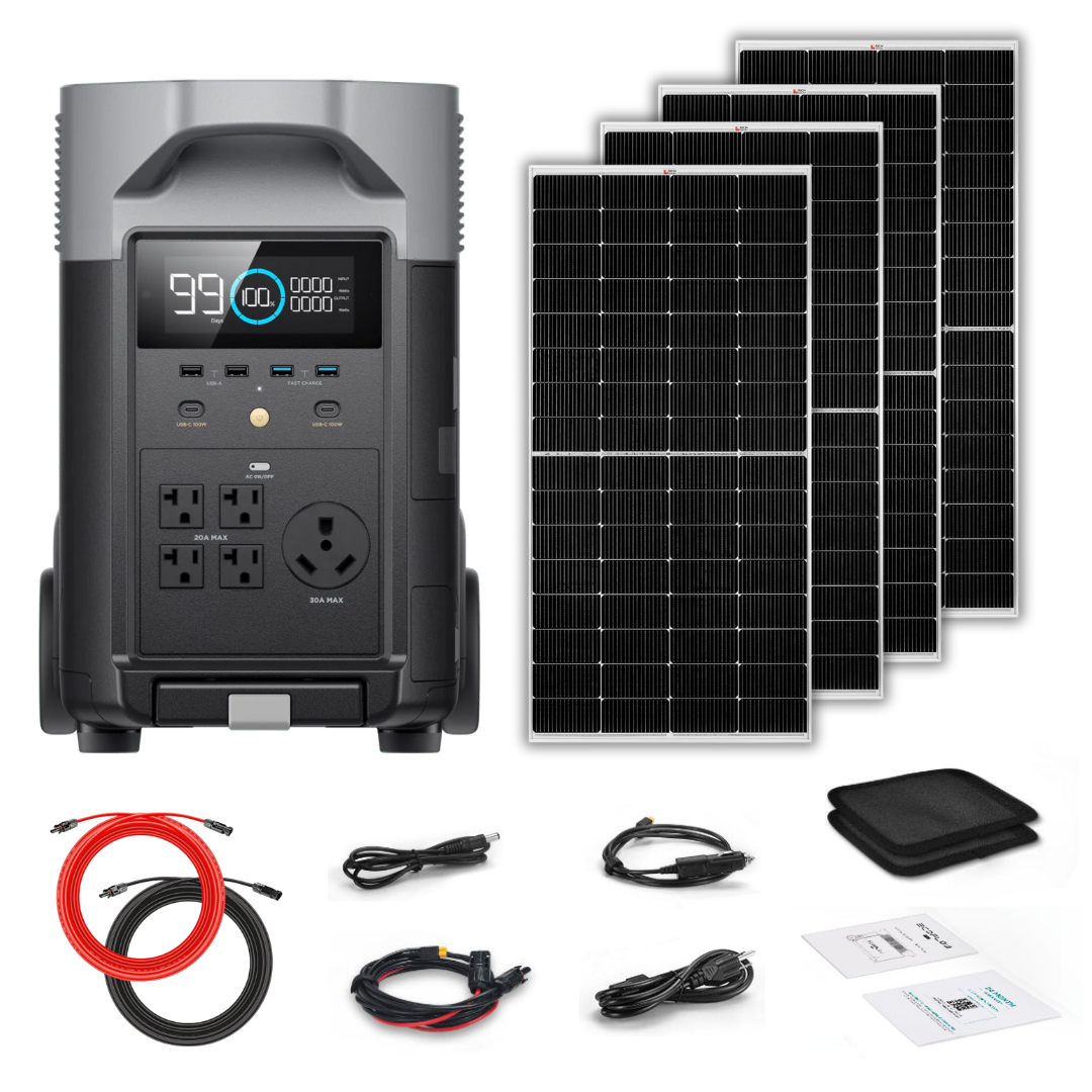 EcoFlow DELTA Pro 3600Wh 3600W Solar Generator + 250W Rigid ...
