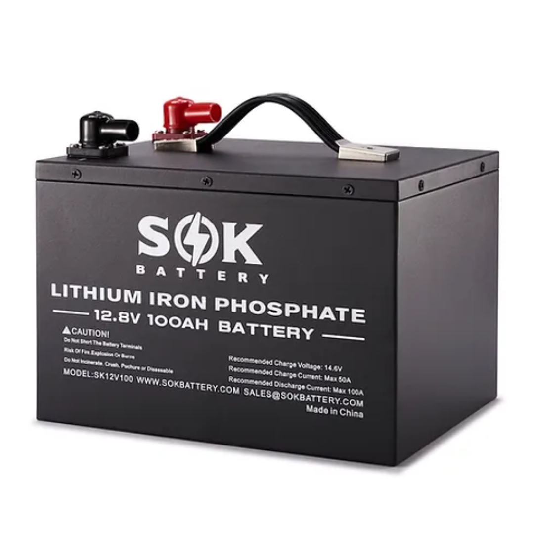 SOK BATTERY 12V100Ah LiFePO4 Battery Bluetooth&Built-in heater - Off ...