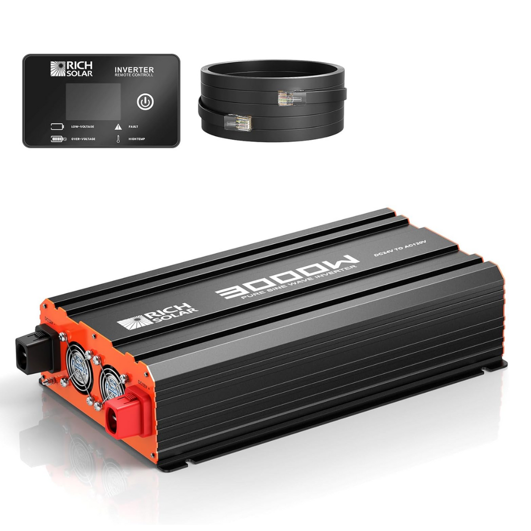 Rich Solar 3000 Watt 24 Volt Industrial Pure Sine Wave Inverter - Off ...