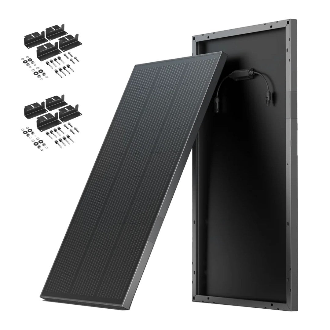 2 x EcoFlow 100W Rigid Solar Panel + 2 x Rigid Solar Panel Mounting ...