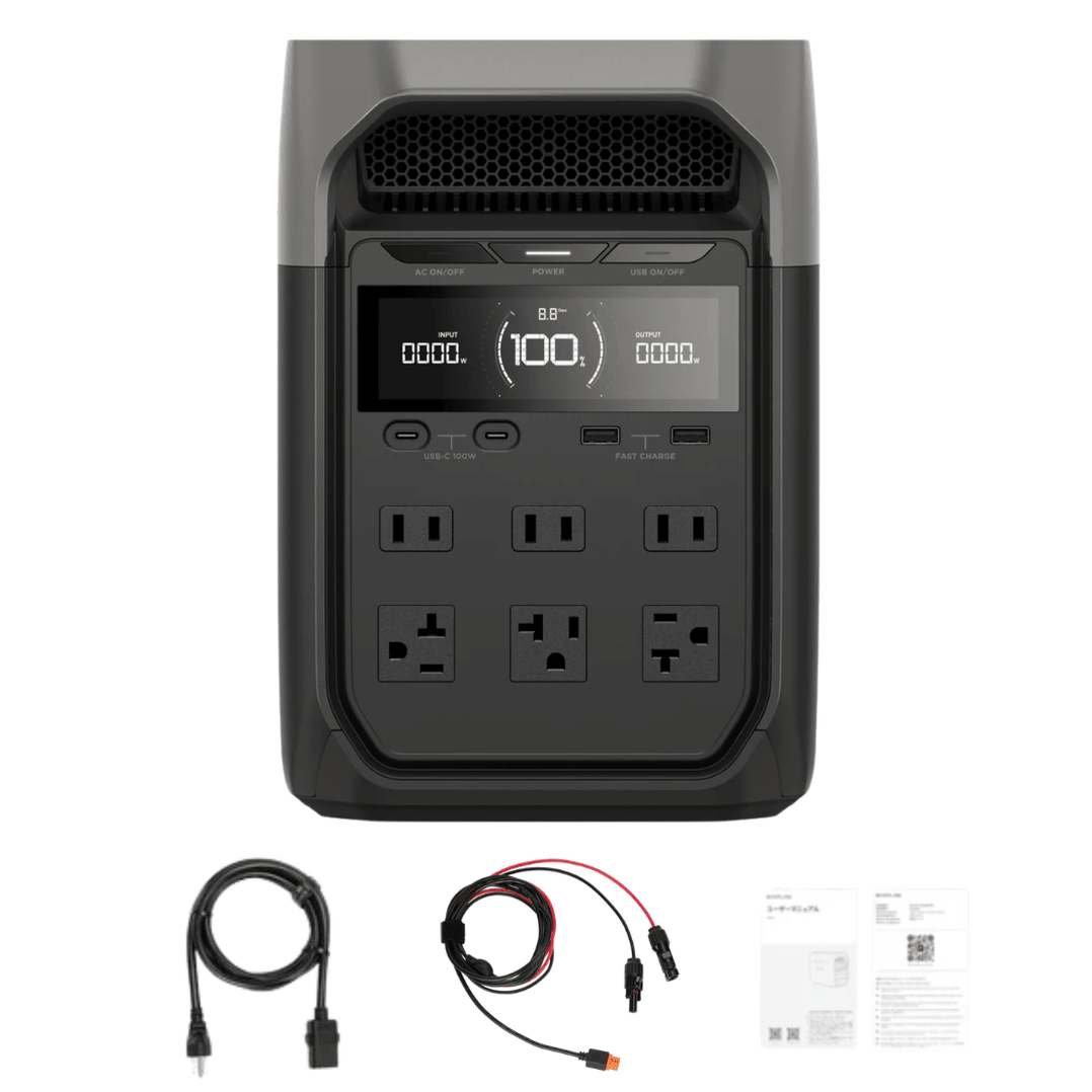 EcoFlow DELTA 3 1024Wh 1800W Solar Generator Portable Power Station ...