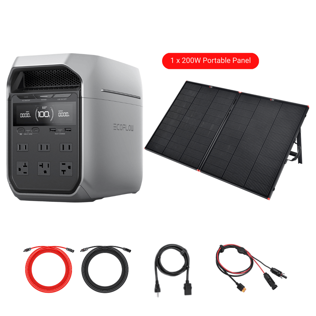 EcoFlow DELTA 3 Plus 1024Wh 1800W Solar Generator + Choose Custom Solar ...