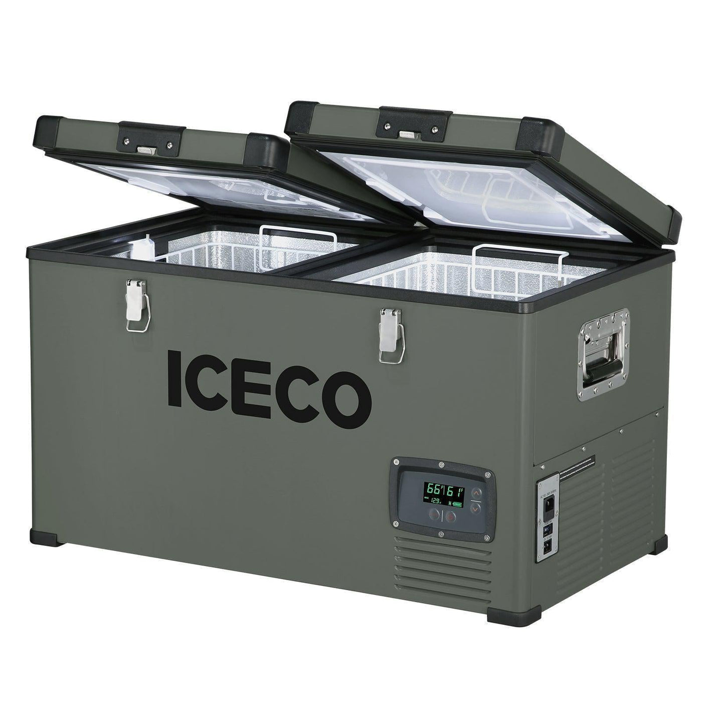 ICECO VL60 60L Dual Zone Metal Fridge Freezer with Cover - Off Grid Stores