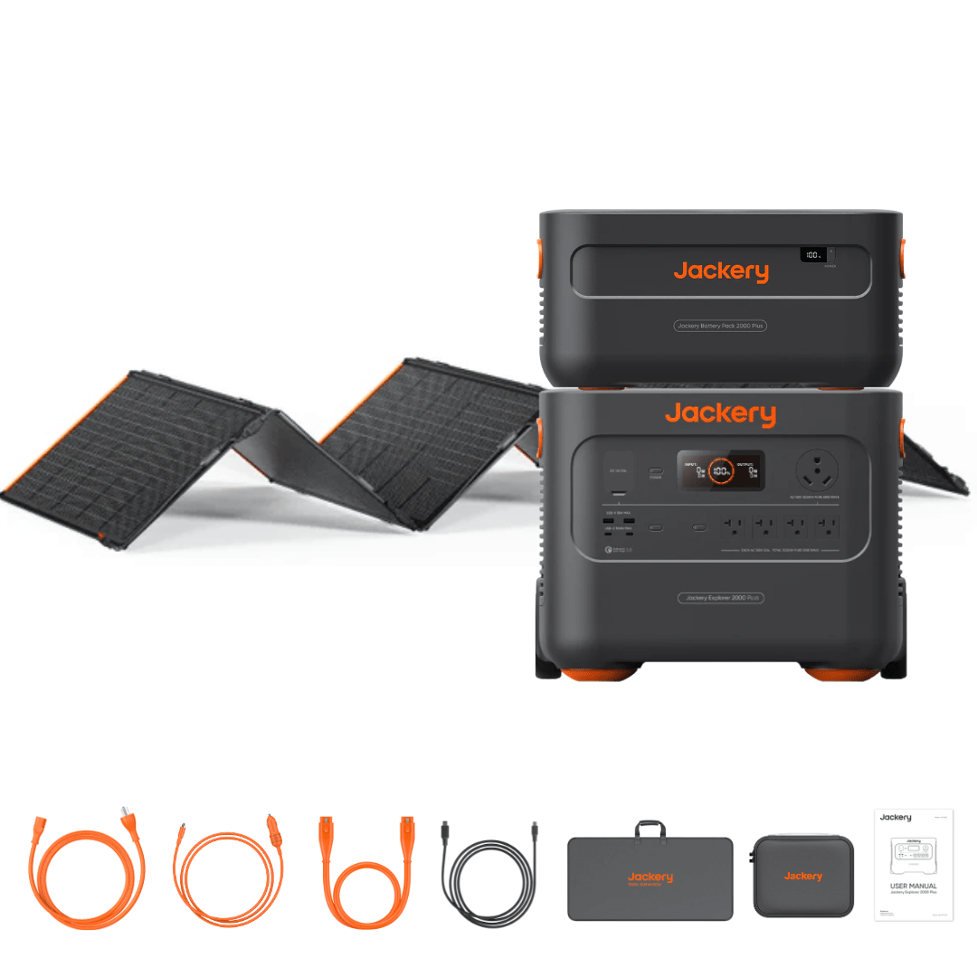 Jackery Explorer 2000 Plus Solar Generator Kit (4kWh) + SolarSaga 500 X ...