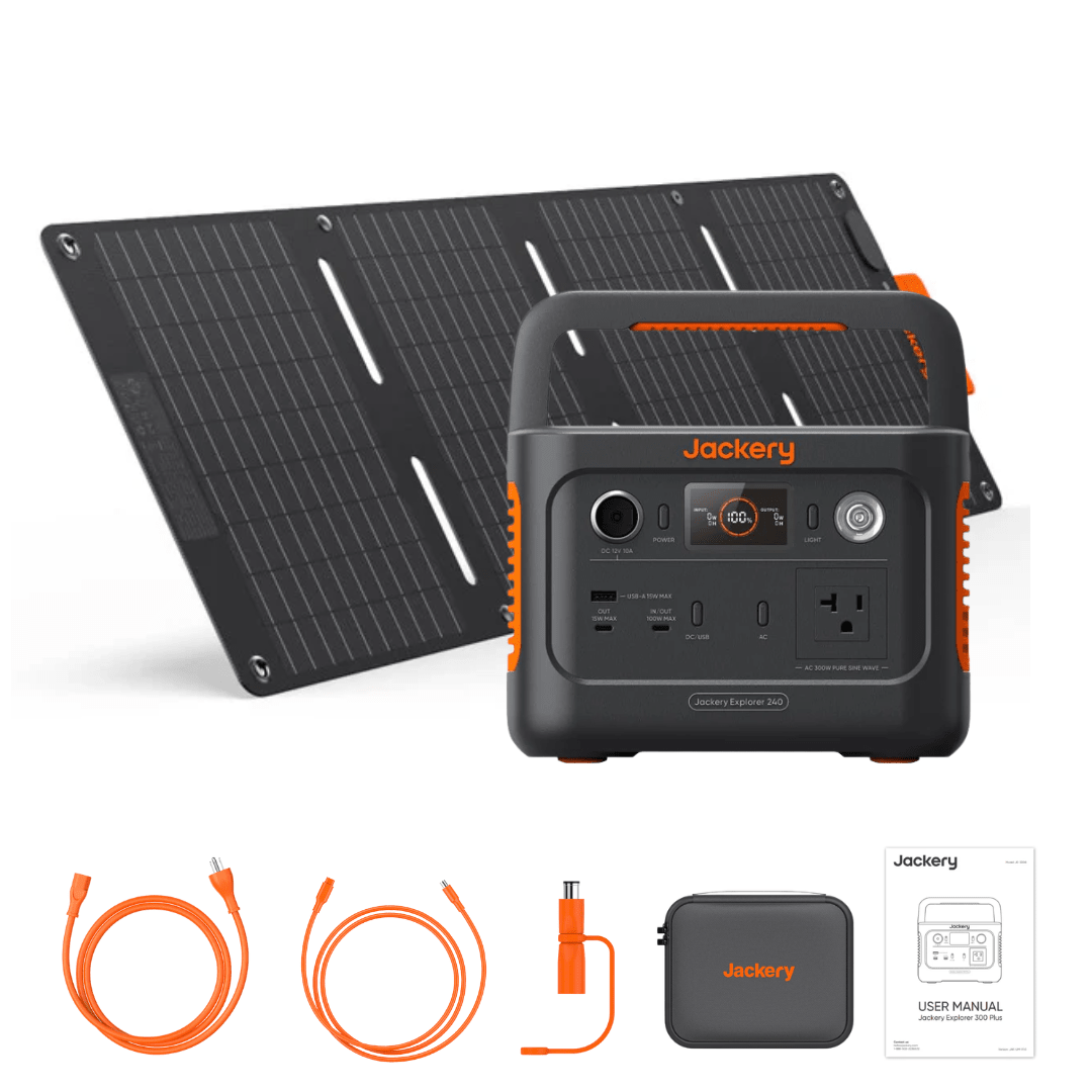 Jackery Explorer 240 V2 Solar Generator + SolarSaga 40W Solar Panel ...