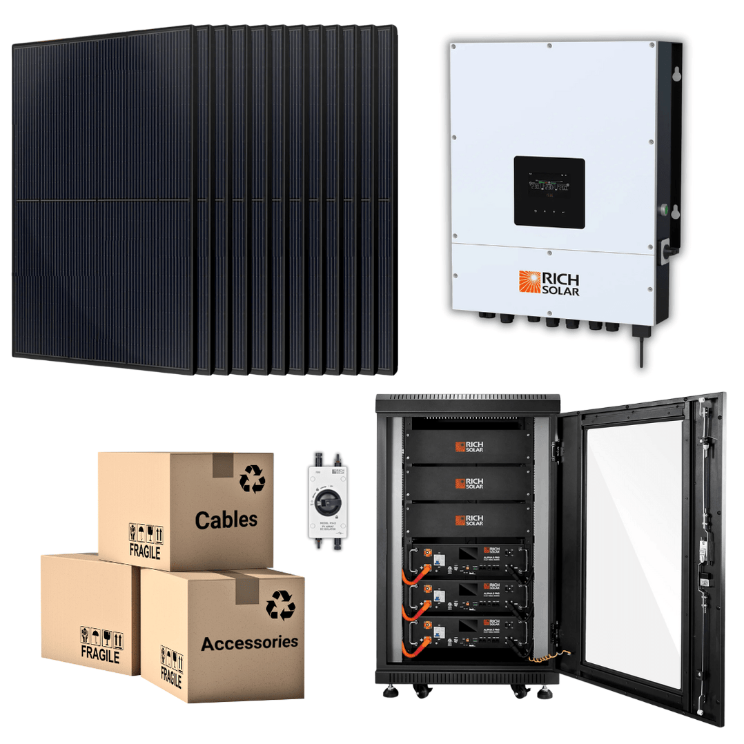 PRO Solar Kit - 48V Battery Bank (10.24kWh-15.36kWh) + 6kW 120V/240V ...