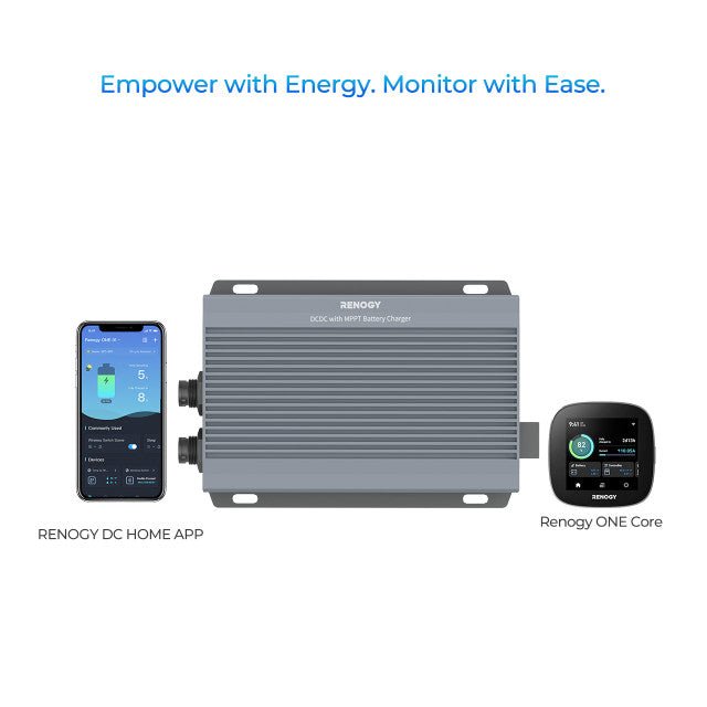 RENOGY 12V/24V IP67 50A DC-DC Battery Charger with MPPT + Renogy ONE ...