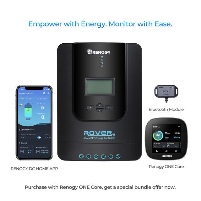 Renogy Rover Li 40 Amp MPPT Solar Charge Controller with Renogy ONE ...