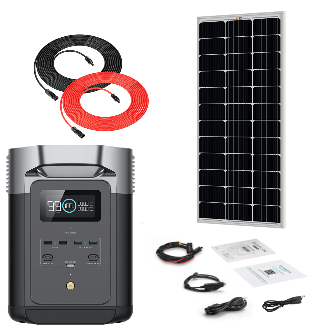 EcoFlow DELTA 2 1024Wh 1800W Solar Generator + 100W Rigid ...