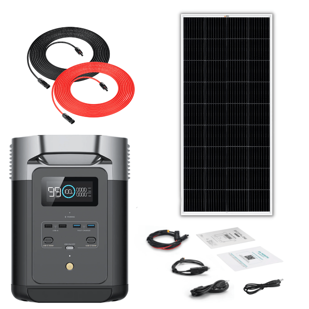 EcoFlow DELTA 2 1024Wh 1800W Solar Generator + 200W Rigid ...