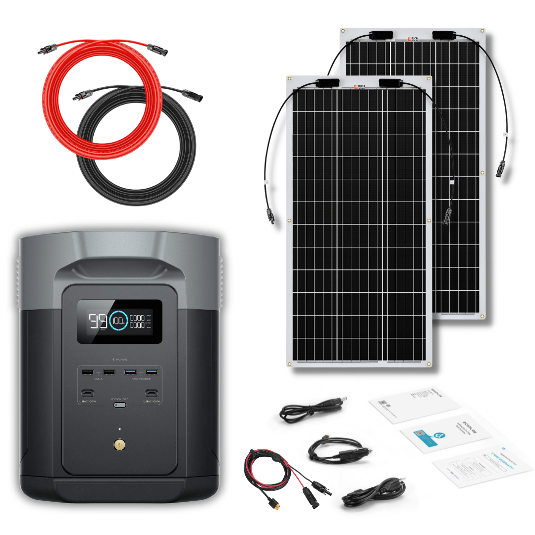 EcoFlow Delta 2 Max 2048Wh 2400W LiFePO4 Solar Generator + 100W ...