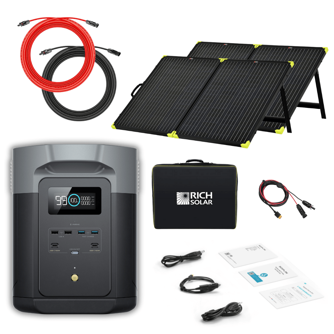 EcoFlow Delta 2 Max 2048Wh 2400W LiFePO4 Solar Generator + 100W ...